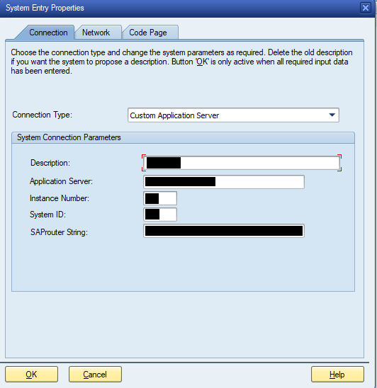 Establishing Connection with a SAP Application Server